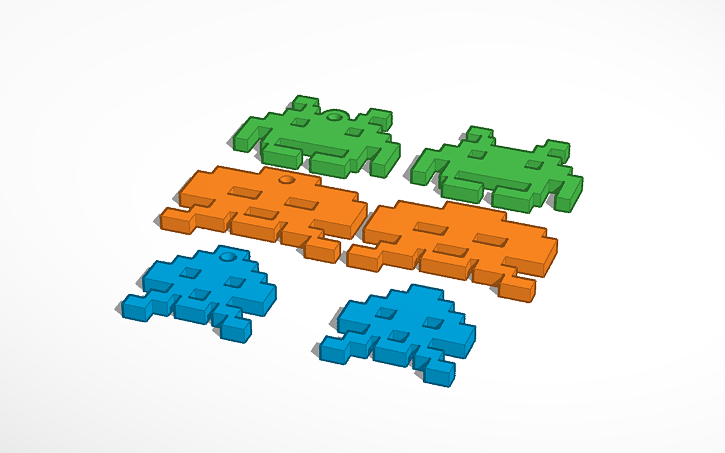 3D design Space Invaders - Tinkercad