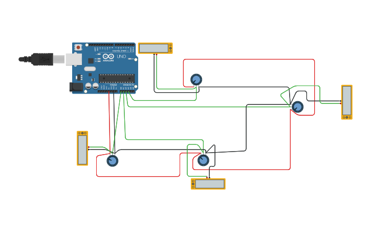 Circuit design Lectura de múltiples sensores | Tinkercad