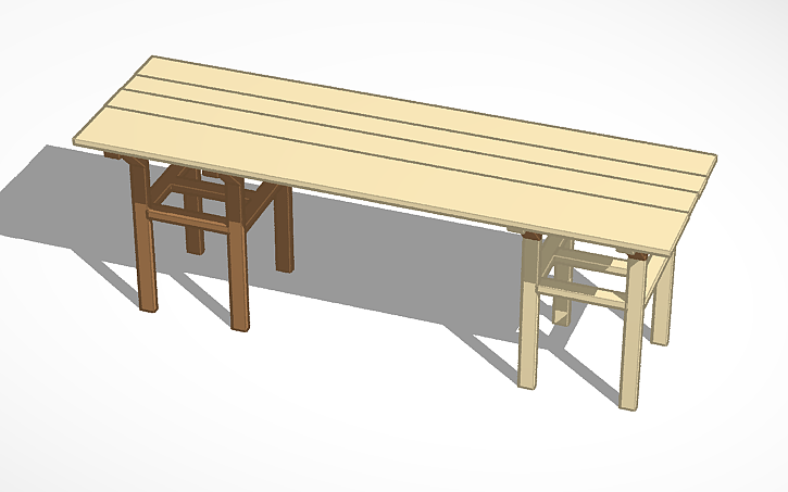 3D design Simple Wood Table - Tinkercad
