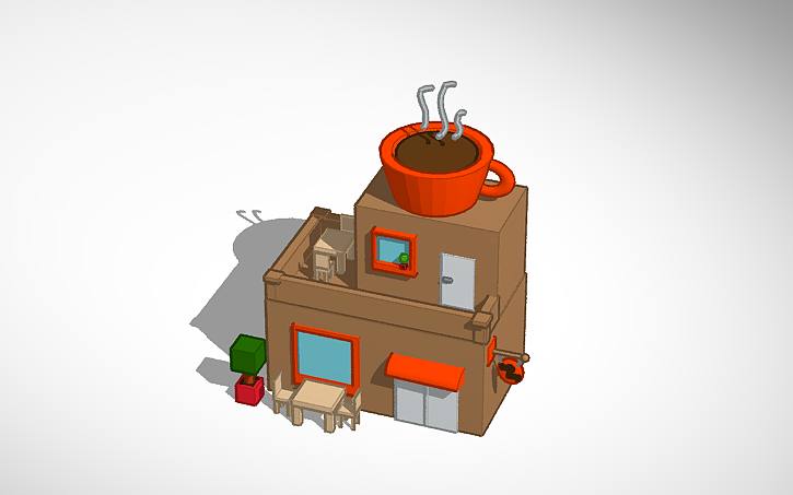 3D design Coffe Shop - Tinkercad