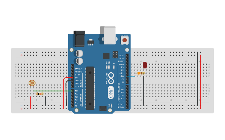 Circuit Design 04 Fotoresistencia Tinkercad