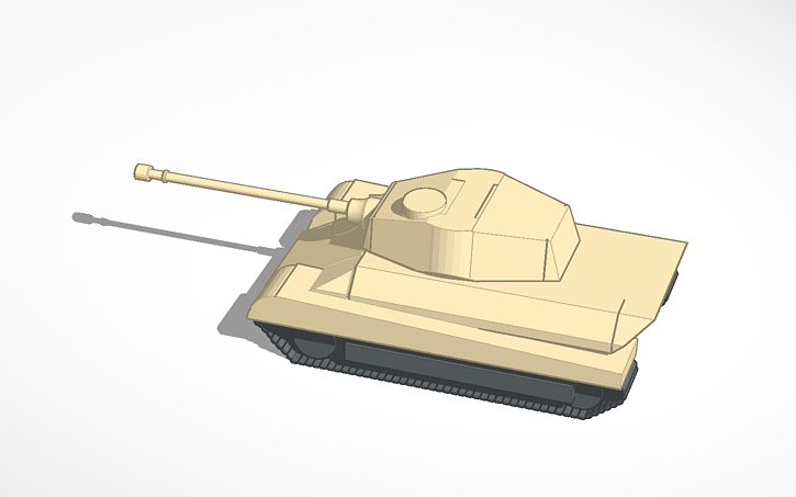 3D design King Tiger tank - Tinkercad