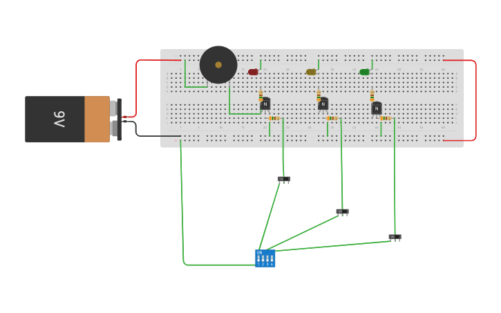Circuit design Water level indicator - Tinkercad