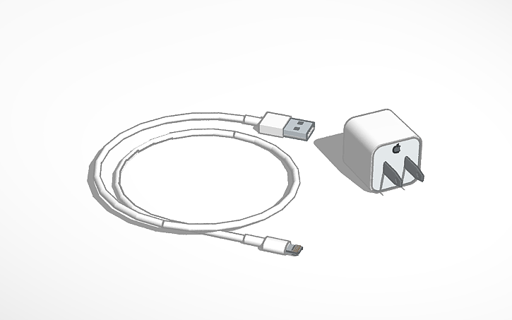 3D design Apple Cord Model Unplugged | Tinkercad