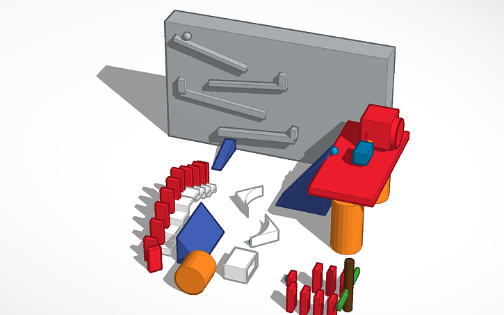 3D design Rube Goldberg - Tinkercad