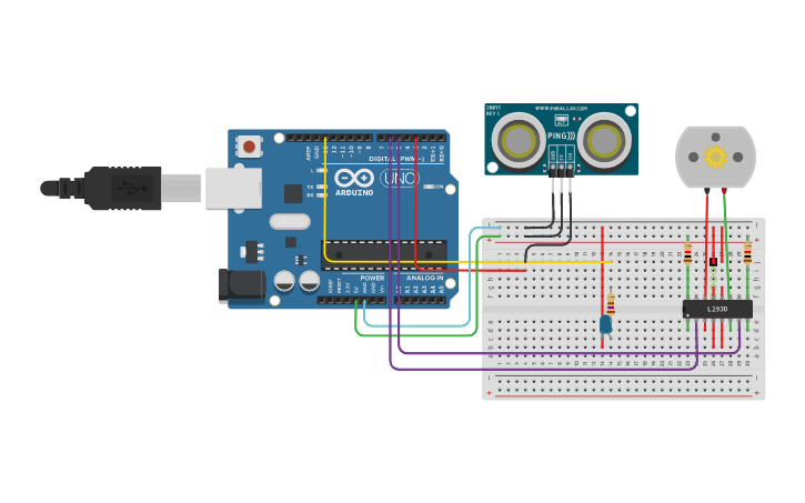 Circuit Design Sensor Gerak Pada Pintu Tinkercad
