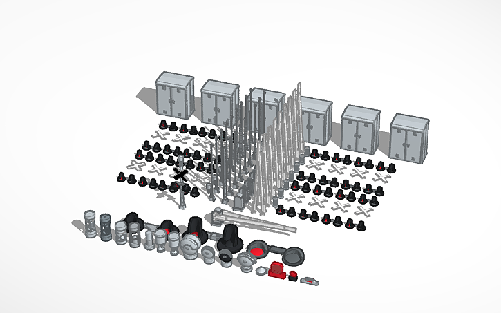 3D design Railroad Crossing Parts 2 | Tinkercad