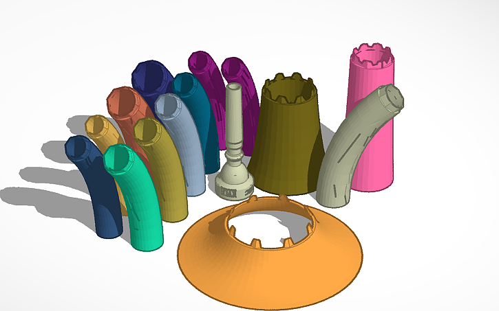 3D design valvless trumpet/horn - Tinkercad