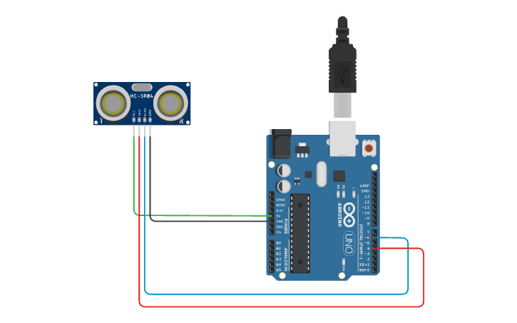 Circuit design Proximity sensor - Tinkercad