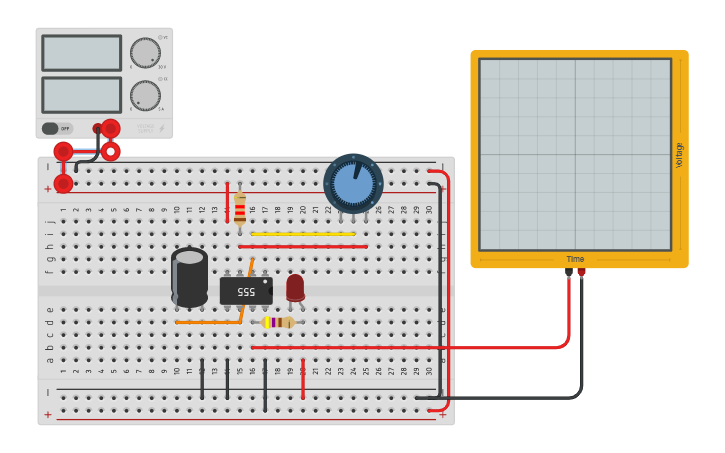 Circuit design Ne555 - Tinkercad
