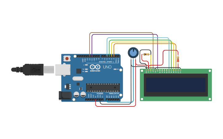 Circuit design Conversor analógico | Tinkercad