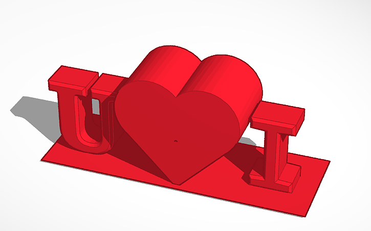 3D design I love you - Tinkercad