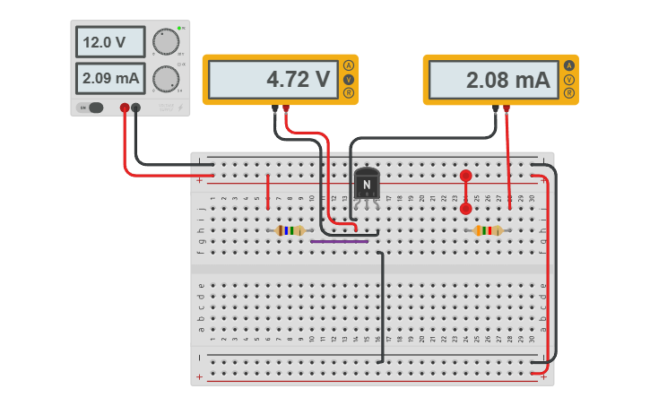Circuit design Ihza Fitriyansyah_Fixed Bias - Tinkercad