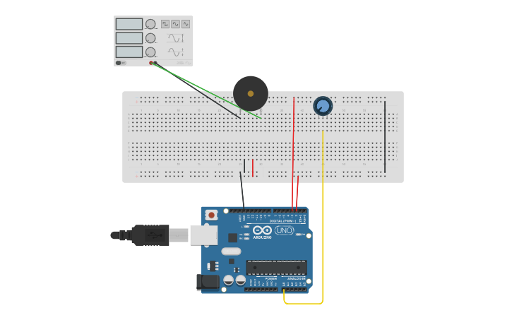 Circuit design Buzzer - Tinkercad