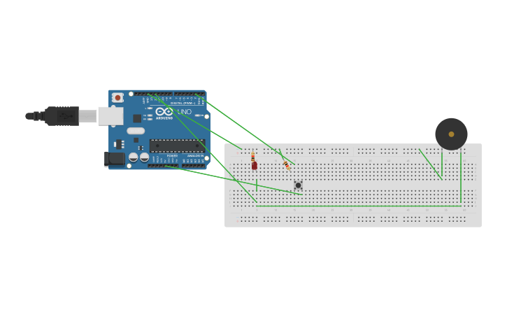 Circuit design pratica Buzzer - Tinkercad