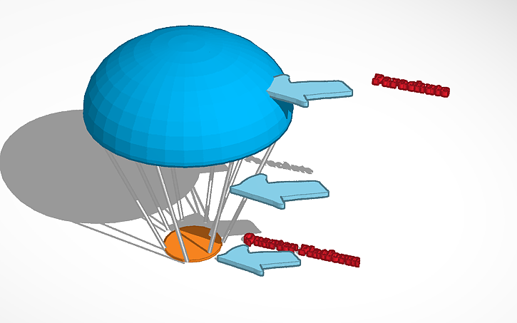 3D design Parachute Design Draft 2 - Tinkercad