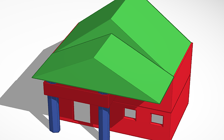3D design 2-storey building - Tinkercad