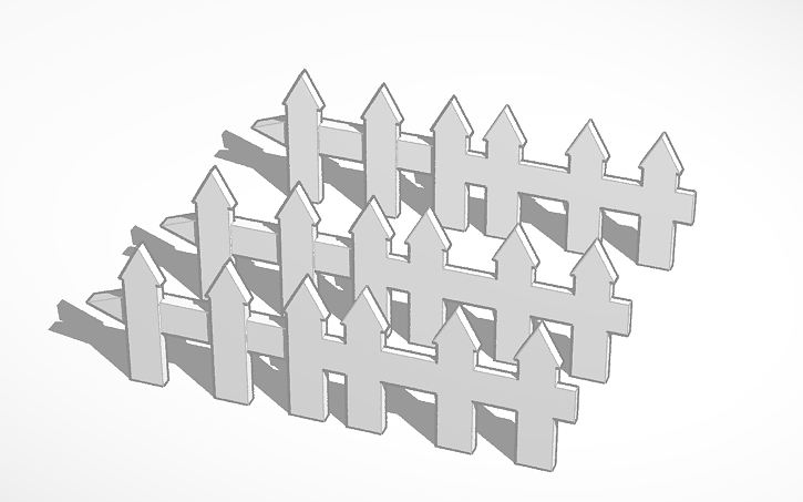 3D design white fences - Tinkercad