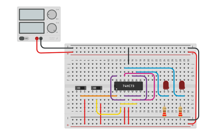 Circuit Design 2 Bit Up Counter Asynchronous Q1 L10 Tinkercad