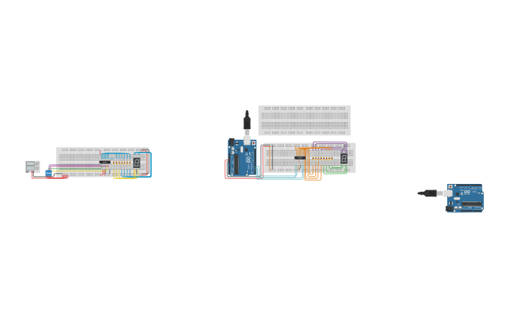 Circuit design Copy of BCD TO 7 SEGMENT DISPLAY - Tinkercad Circuit design Copy of BCD TO 7 SEGMENT DISPLAY - Tinkercad