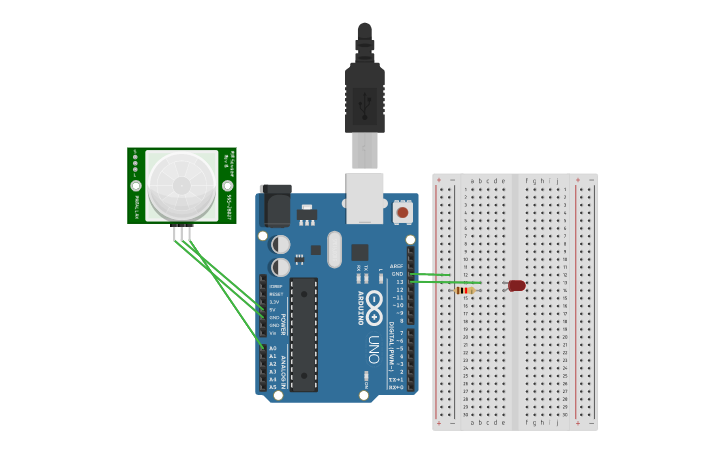 Circuit design Sensor de pulso | Tinkercad