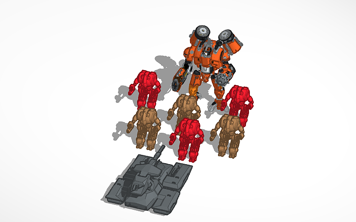 3D design Battle Mech army - Tinkercad