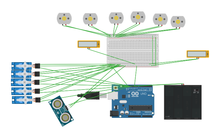 Circuit design rover setup with motors | Tinkercad