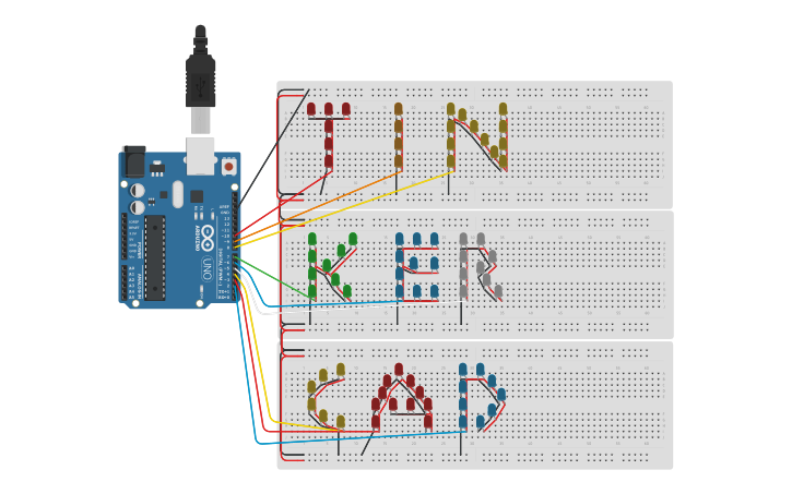 Circuit design Tinkercad LED Display - Tinkercad
