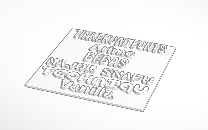 3D design Tinkercad Fonts - Tinkercad