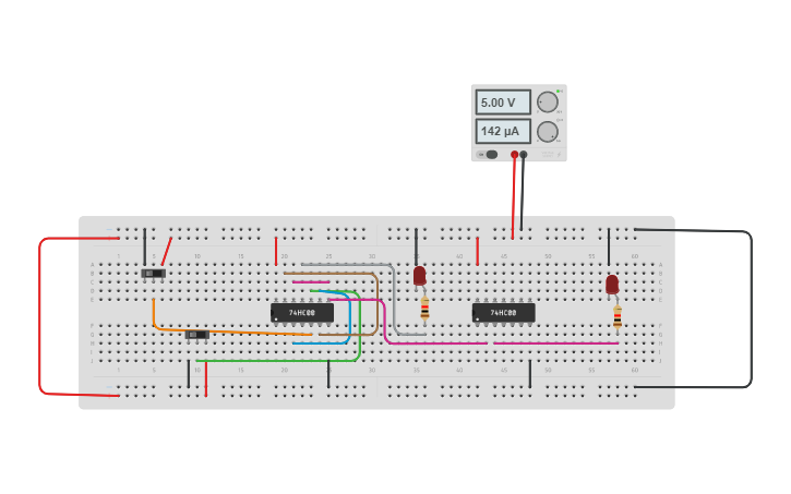 Circuit design Half Subtractor Using Universal Gate | Tinkercad