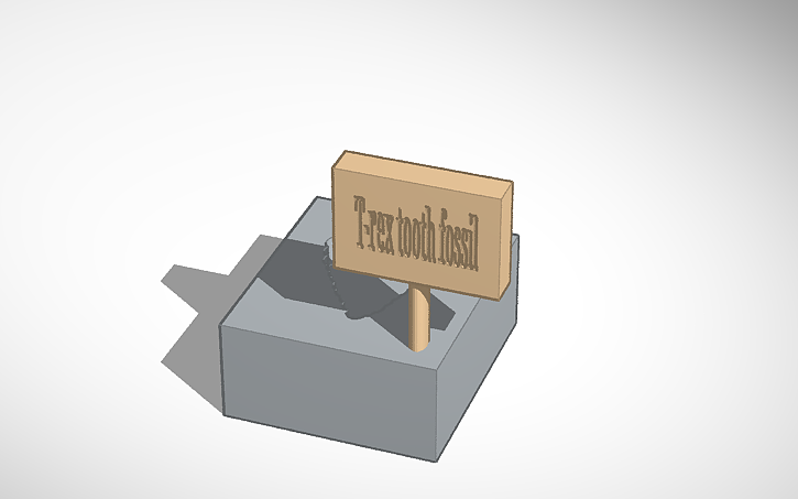 3D design T-rex tooth fossil - Tinkercad
