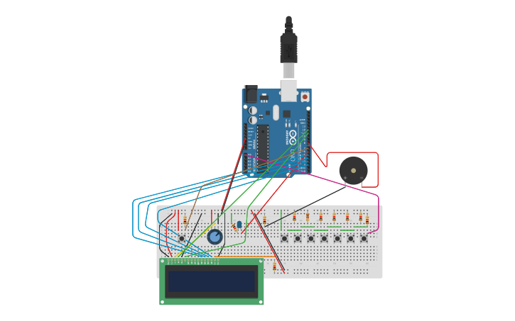 Circuit design piano - Tinkercad