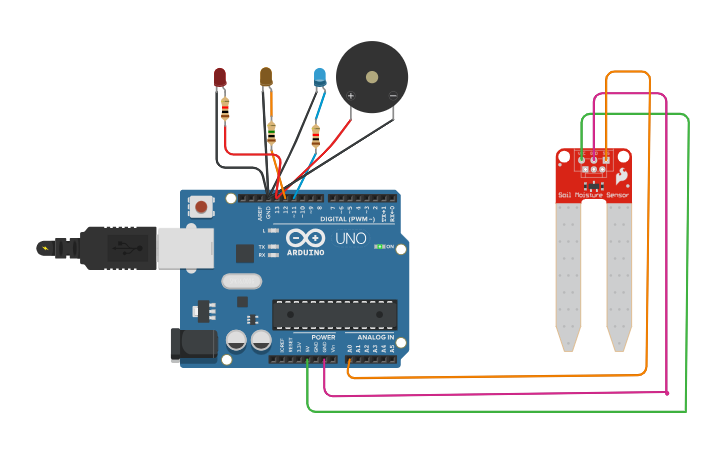 Circuit design Program 5: Soil Sensor - Tinkercad