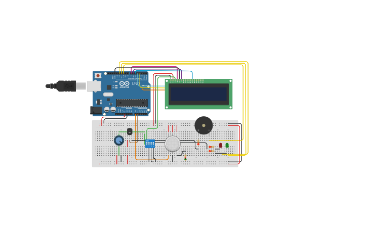 Circuit design Midterm Skills - Fire Alarm Security System - Tinkercad