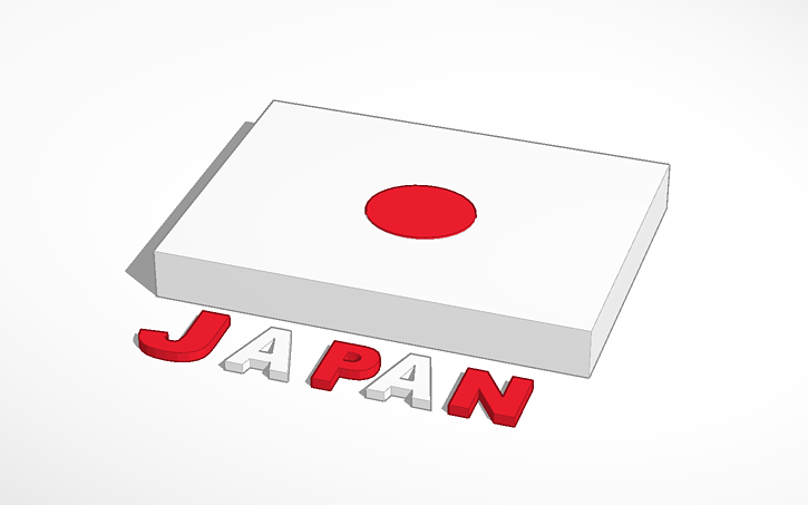 3D design japan flag | Tinkercad