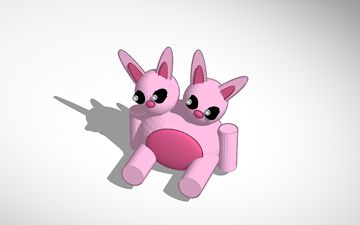 3D design Fat Two Head Rabbit - Tinkercad