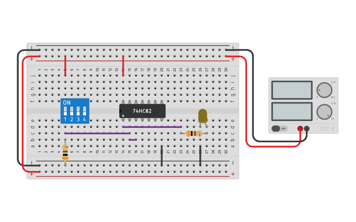Circuit design NOT Gate Operation using NOR Gate - Tinkercad