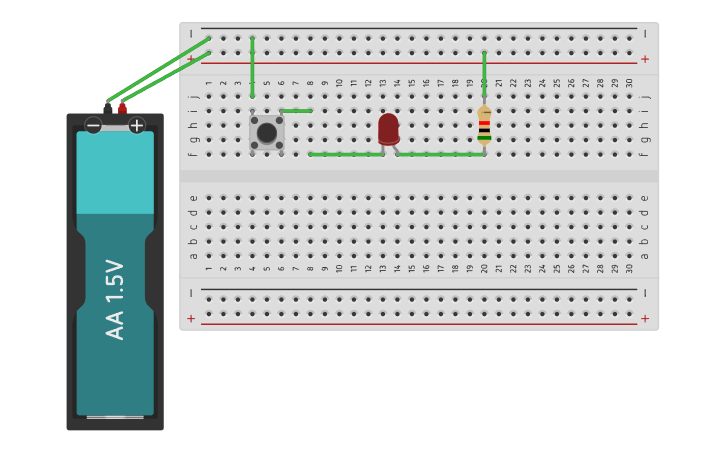 Circuit design Encendido de un led. - Tinkercad