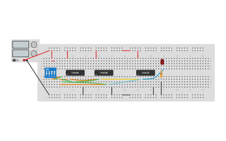 Circuit design XNOR | Tinkercad