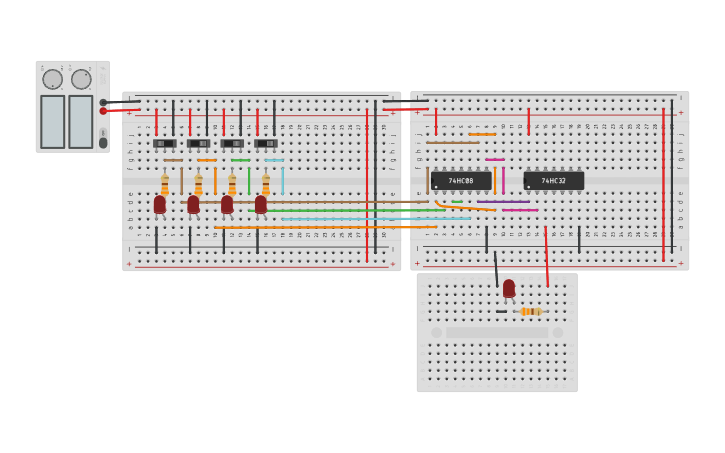 Circuit design simplified Majority vote - Tinkercad