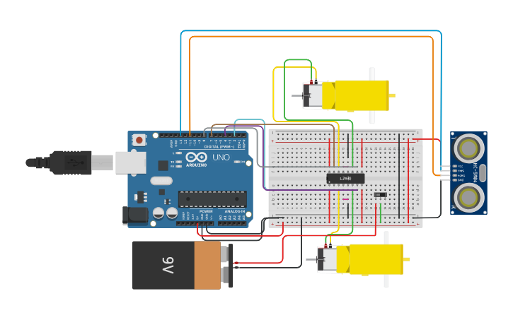 Circuit Design Obstacle Avoidance Robot 1731126 Tinkercad