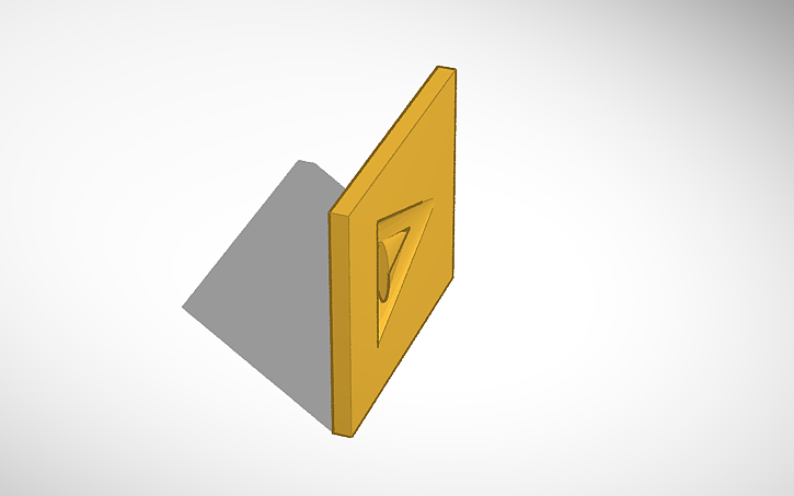 3D design golden play button | Tinkercad