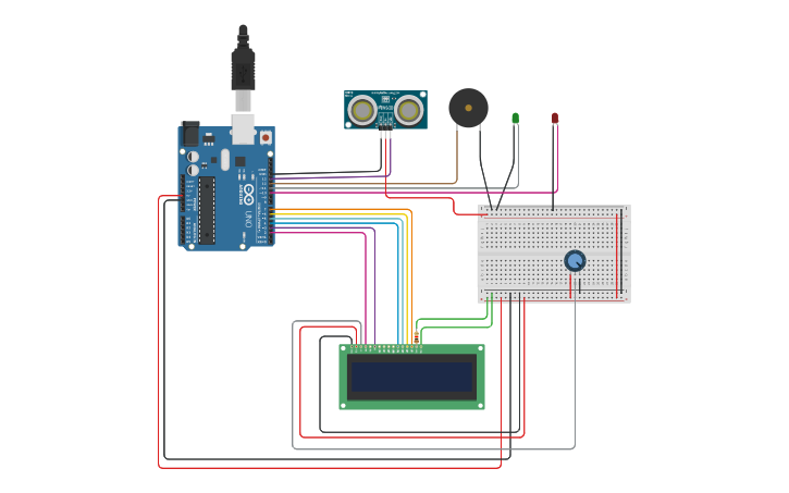 Circuit design AUTOMATED SECURITY SYSTEM - Tinkercad