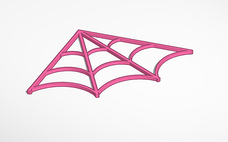 3D design window spiderweb corner - Tinkercad