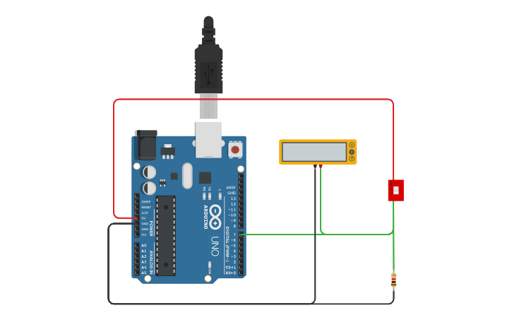 Circuit design Pull down complet - Tinkercad