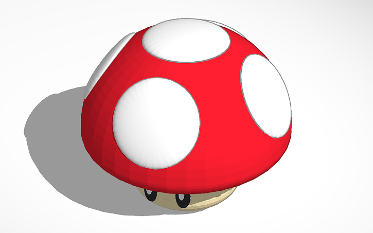 3D design Mario Mushroom head Design - Tinkercad