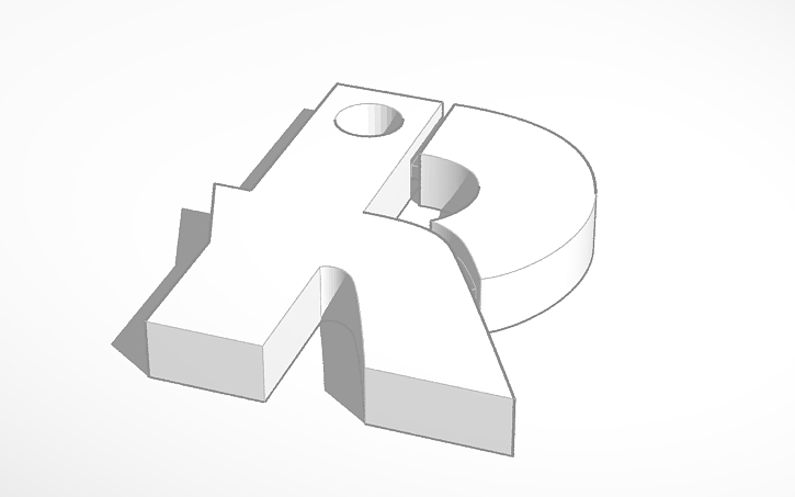 3D design Rose Hulman "R" Keychain - Tinkercad