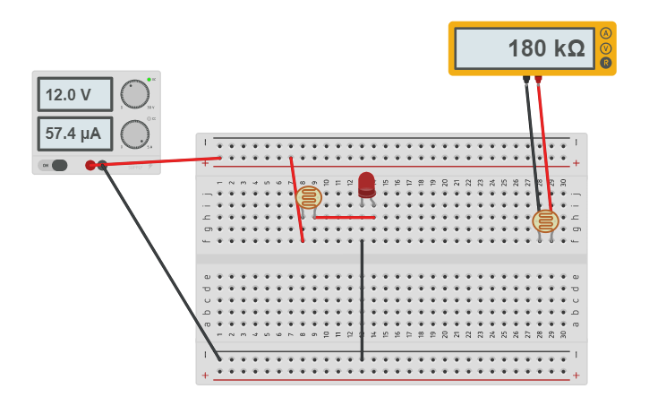 Circuit design LDR | Tinkercad