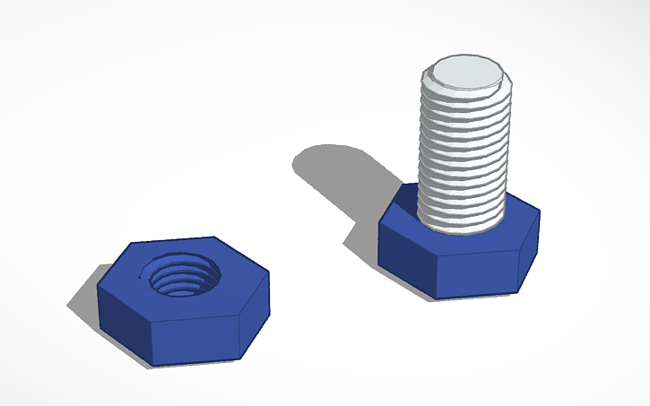 3D design Nuts and Bolts - Tinkercad
