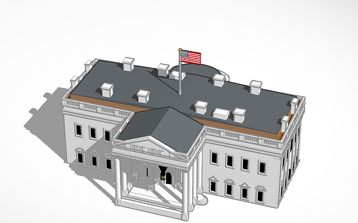 3D design white house - Tinkercad
